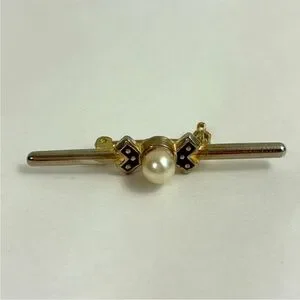 Vintage | Jewelry | Vintage Faux Pearl Brooch Art Nouveau Pin Gold Tone ...